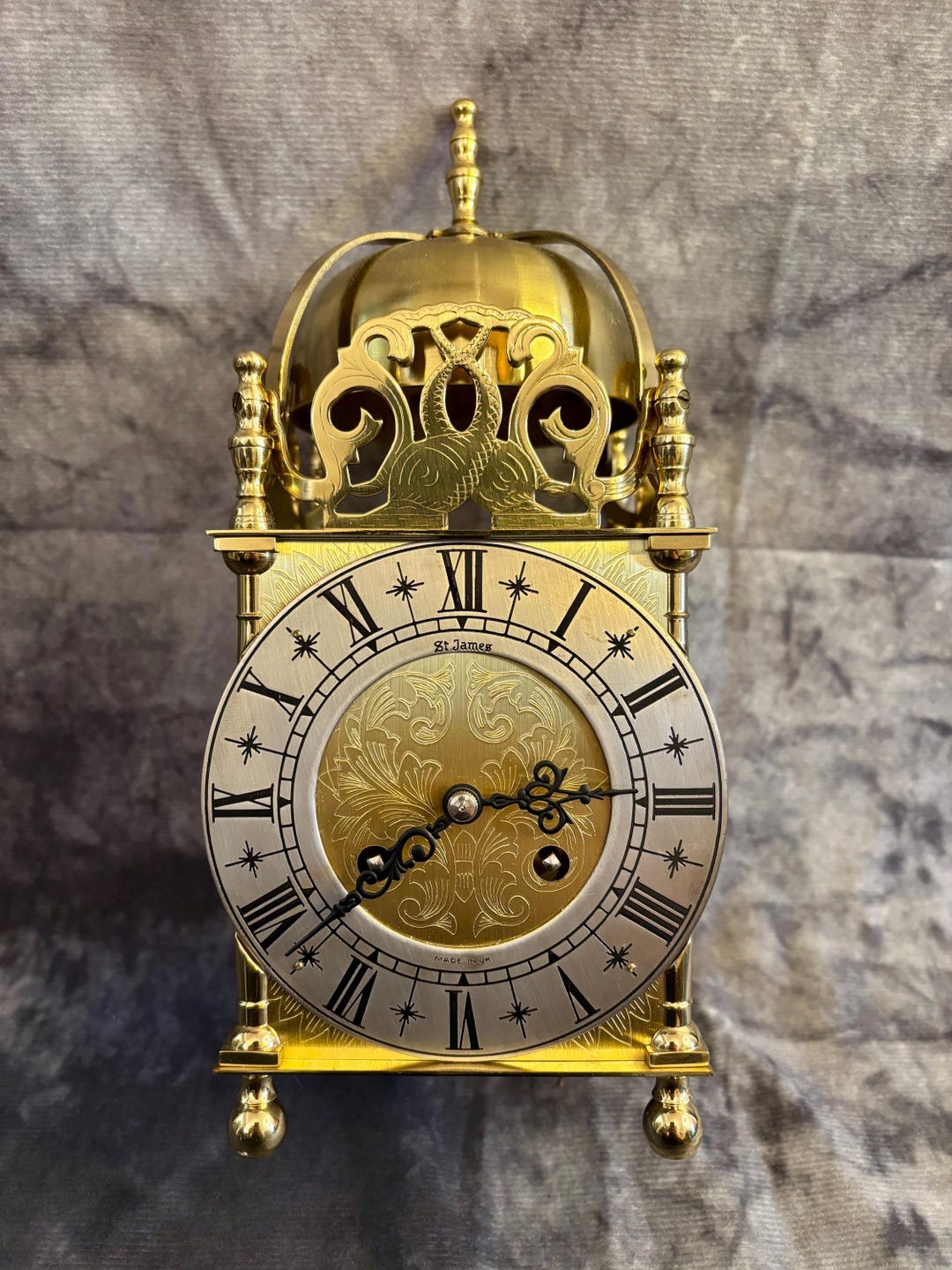 St. James Brass Lantern Clock – Ornate Koi Carp Design, Vintage UK ...