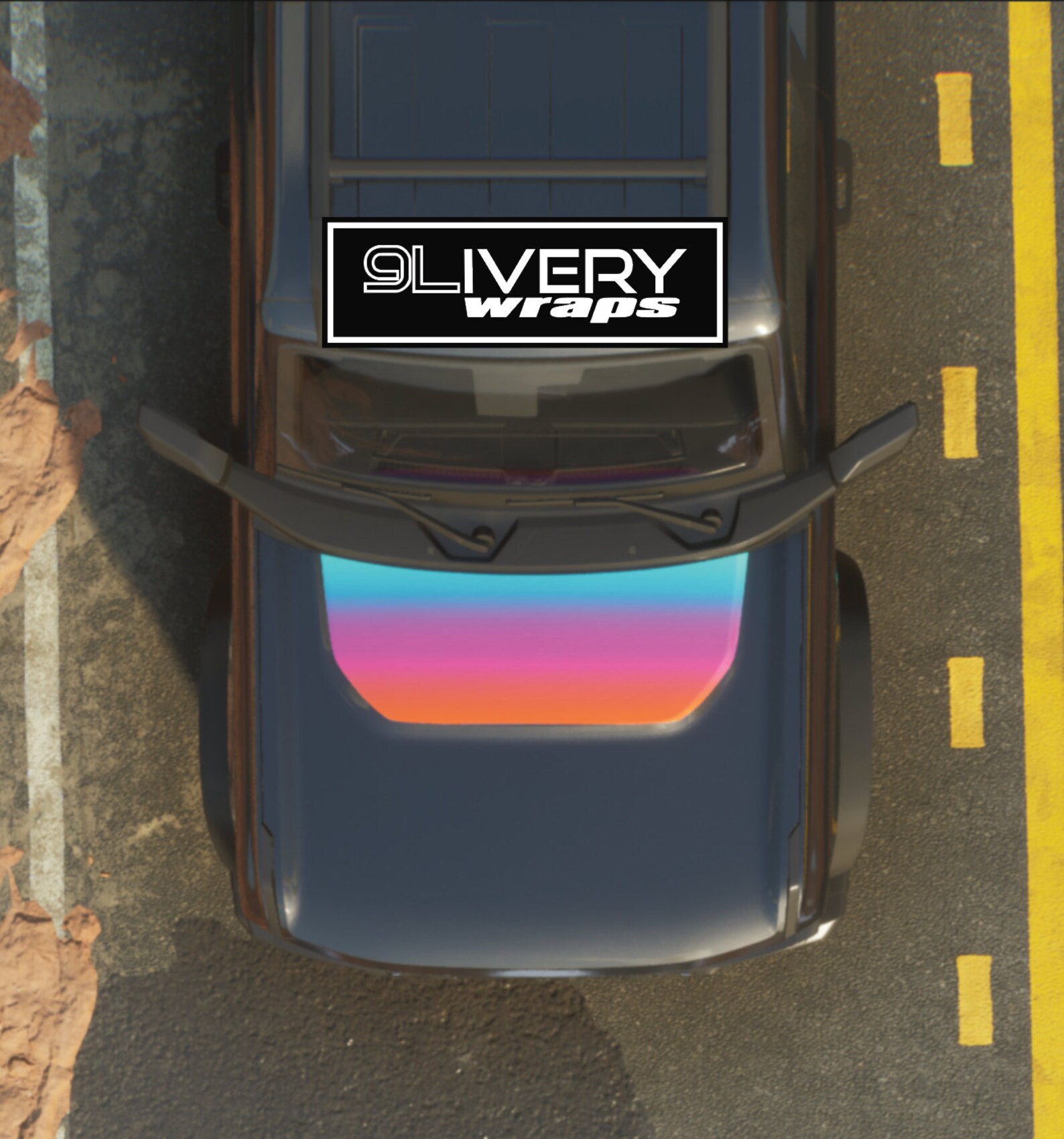 Retro Sunset Vaporwave Side Stripe + Hood Cowl - Made to Fit Bronco 2 ...
