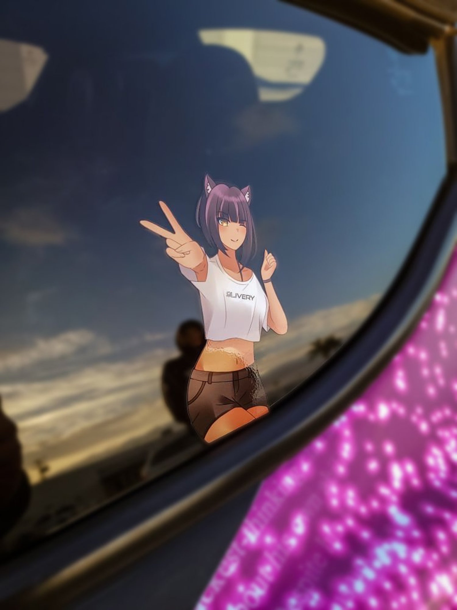 Kitty Waifu Anime Car Decal Anime Girl Sticker for Car - Etsy