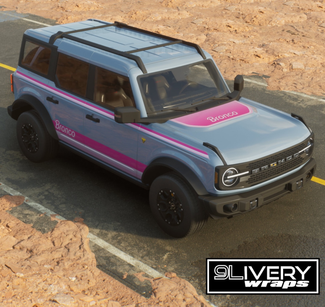 Doll Pink Retro Racing Stripes and Hood Cowl for Ford Bronco 2021+ - Etsy
