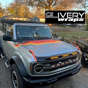 Retro Tri Color Stripes Hood Cowl Accent - Fits Bronco 4 Door - Etsy