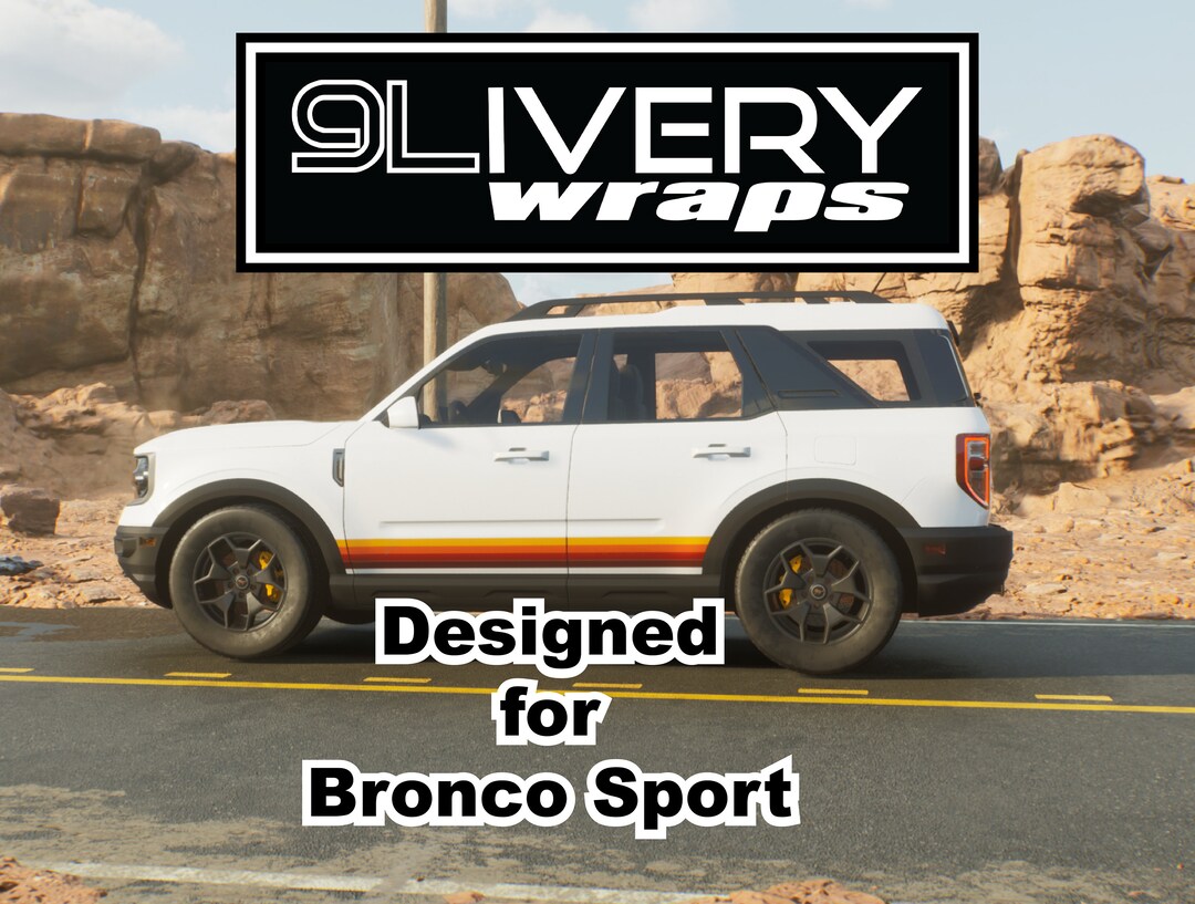 Vintage/retro Sunset Side Stripes for Ford Bronco Sport - Etsy