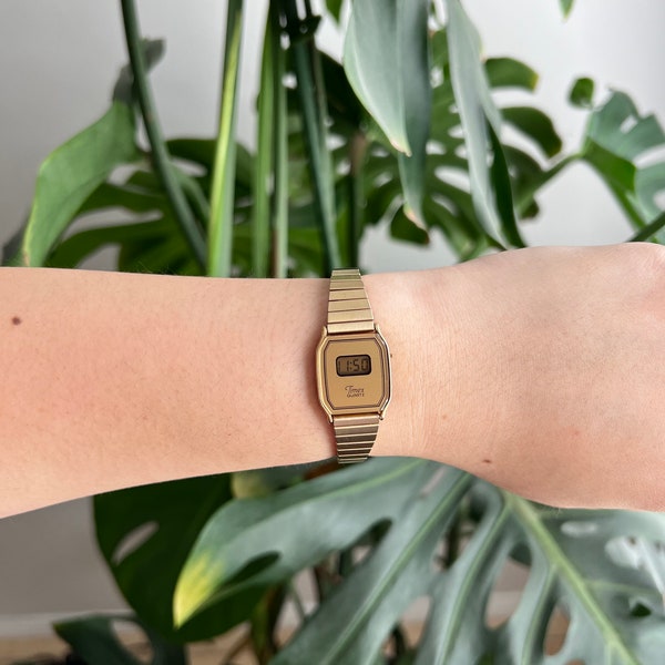 Vintage Gold Digital Watch - Etsy