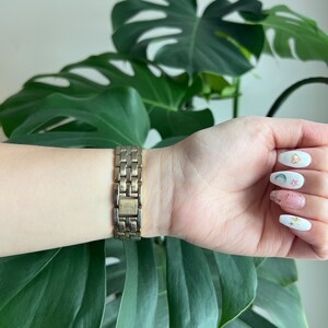 Vintage Fossil Tank Watch Boxy White Dial Gold/silver Tone NON-WORKING ...