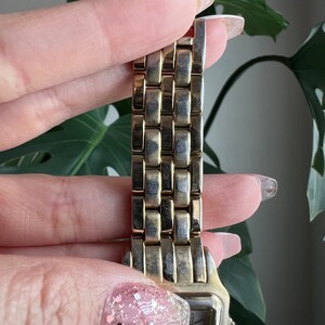 Vintage Fossil Tank Watch Boxy White Dial Gold/silver Tone NON-WORKING ...