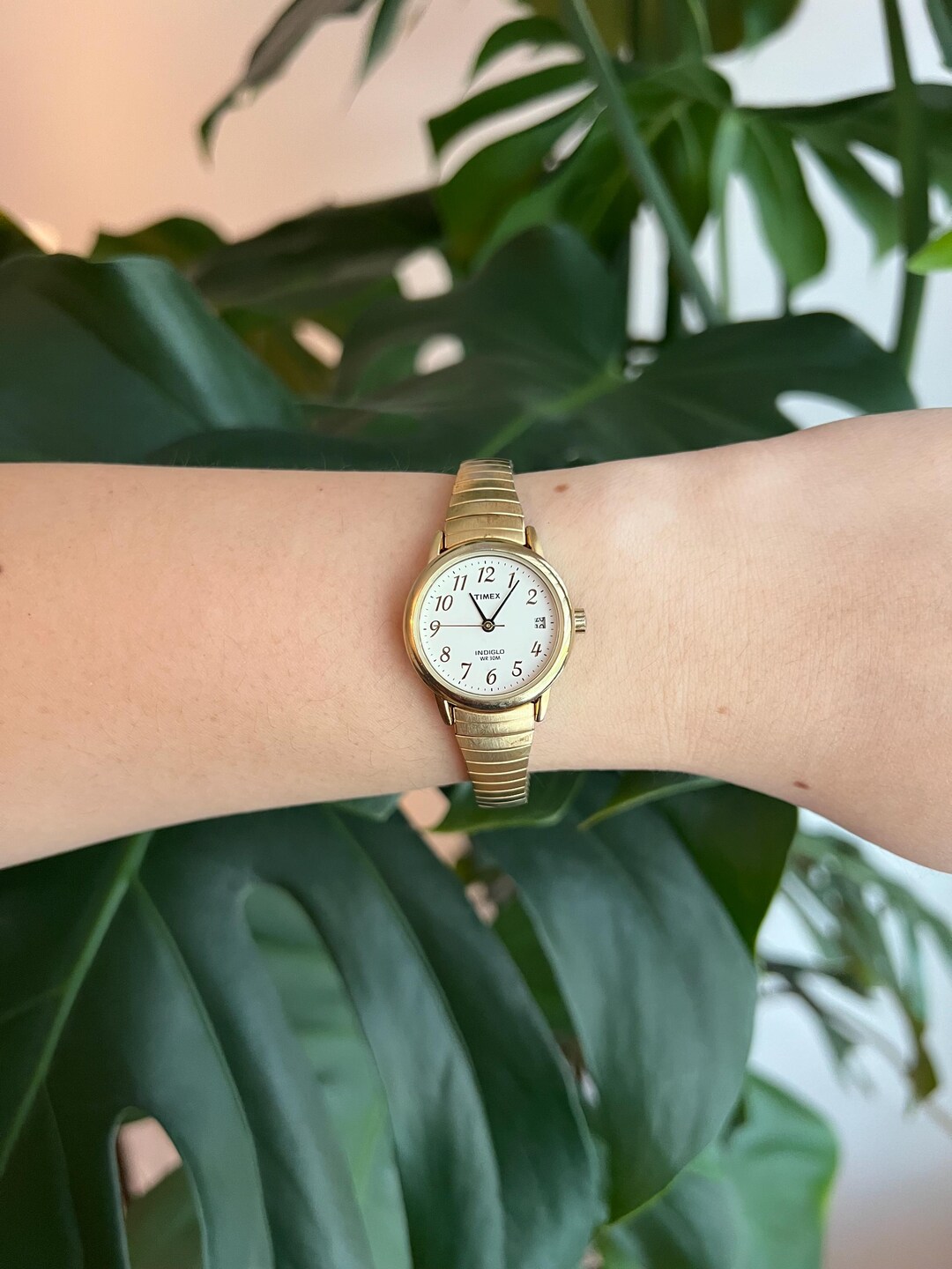 Vintage Timex Indiglo Dainty Women’s Watch | Round White Dial ...