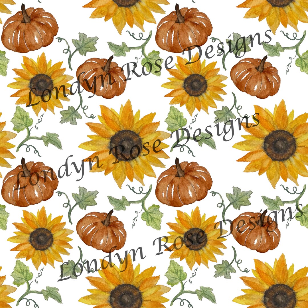 Sunflower Pumpkin Seamless File, Fall Seamless File - Etsy