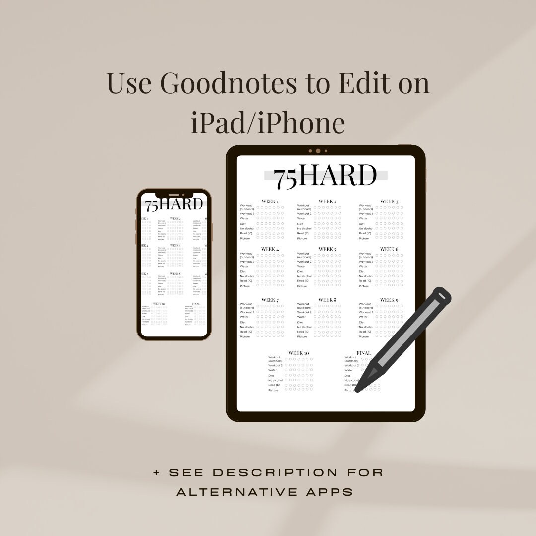 75 Hard Tracker Poster, 75 Day Habit and Goals Printable, Habit Tracker ...