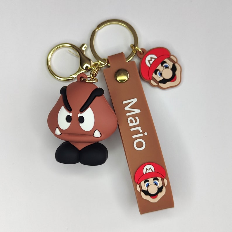 Super Mario Goomba and Mushroom 3D Keychain - Etsy