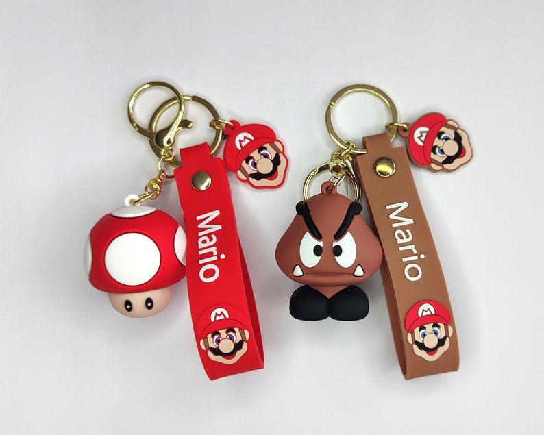 Super Mario Goomba and Mushroom 3D Keychain - Etsy