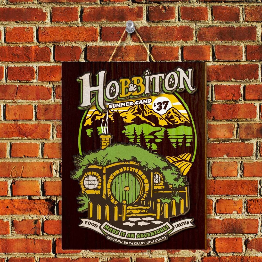 Hobbiton Middle Earth Summer Camp Wooden Hanging Home Décor Plaques ...