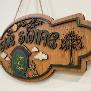 The Shire Wooden Poster, Wooden Hanging Home Décor Plaques & Signs With ...