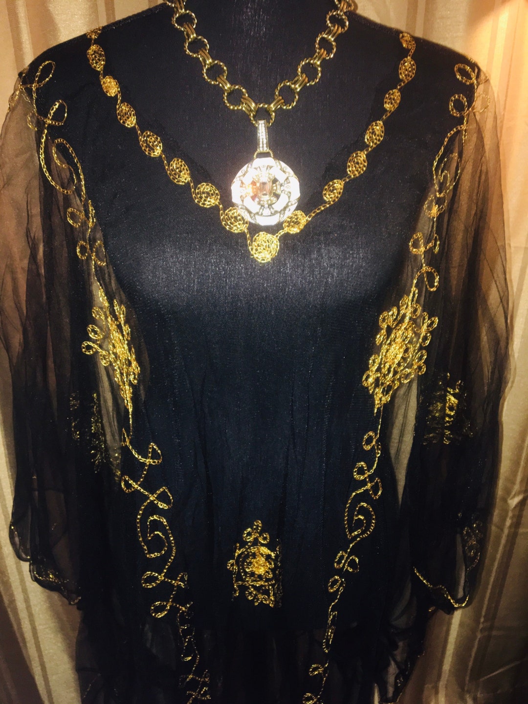 SEXY Black and Gold BEACH COVER Sexy Robe Sexy Cover W/jeans - Etsy
