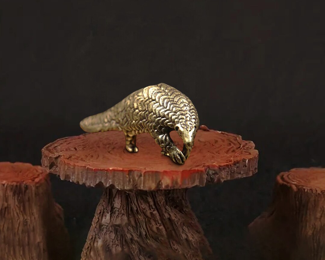 Vintage Brass Pangolin Figurine Miniature Animal Ornament for Home ...