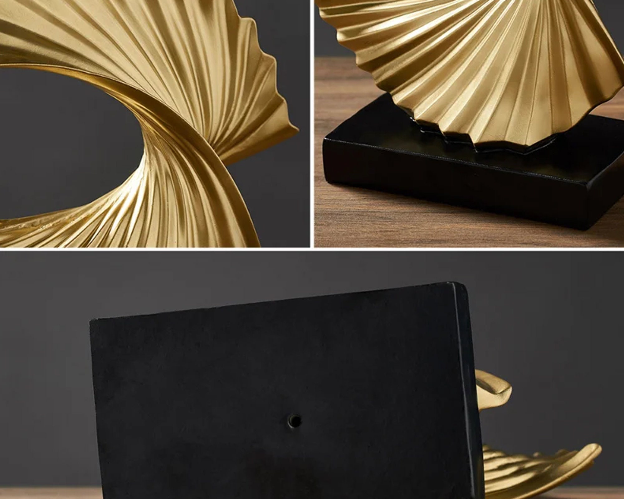 Abstract Modern Resin Sculpture Golden Statue for Home and Office Decor ...