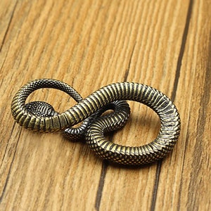 Vintage Solid Brass Coiled Snake Desk Ornament: Copper Animal ...