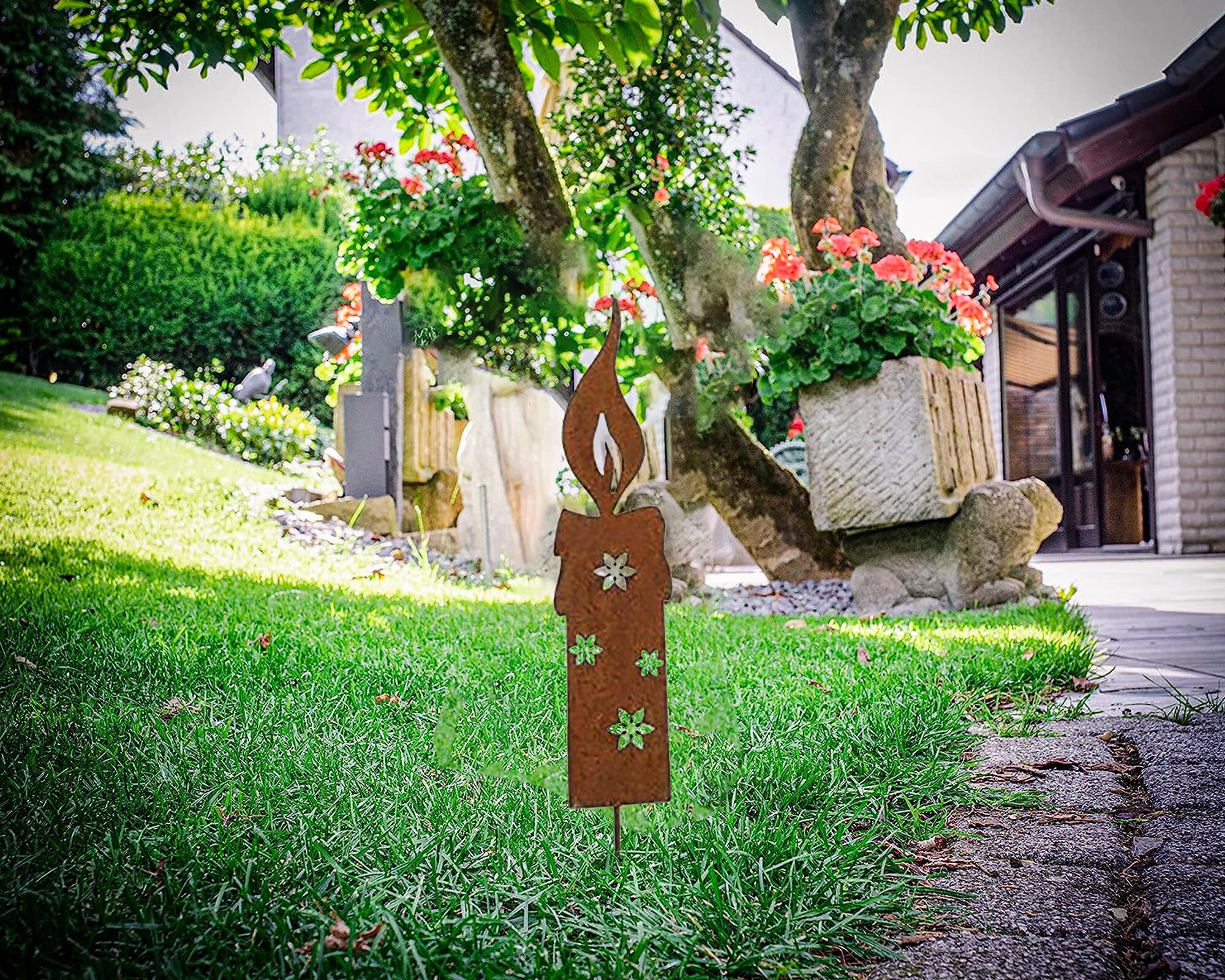 Rusty Snow Flake Candles Rusty Candle Silhouette Pack Of4 Christmas ...