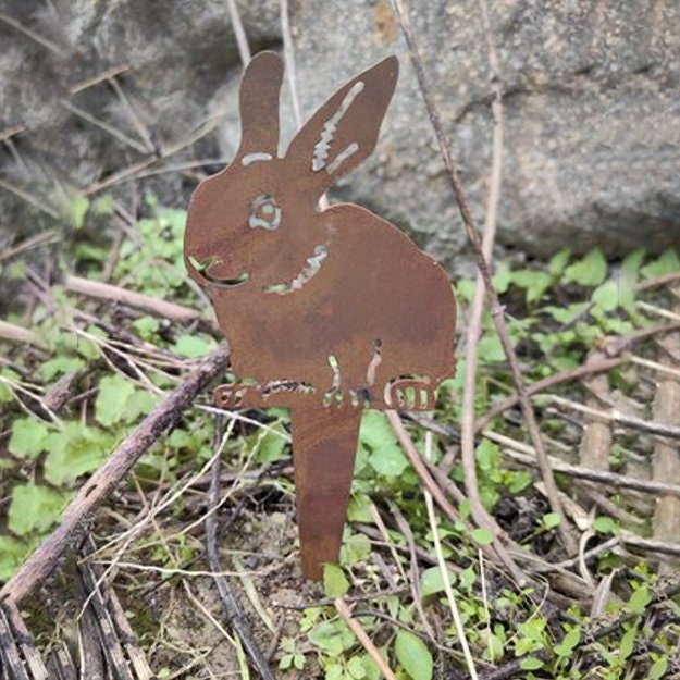 Frog Rust-colored Iron Garden Ornaments Nature-inspired Ground Inserts ...