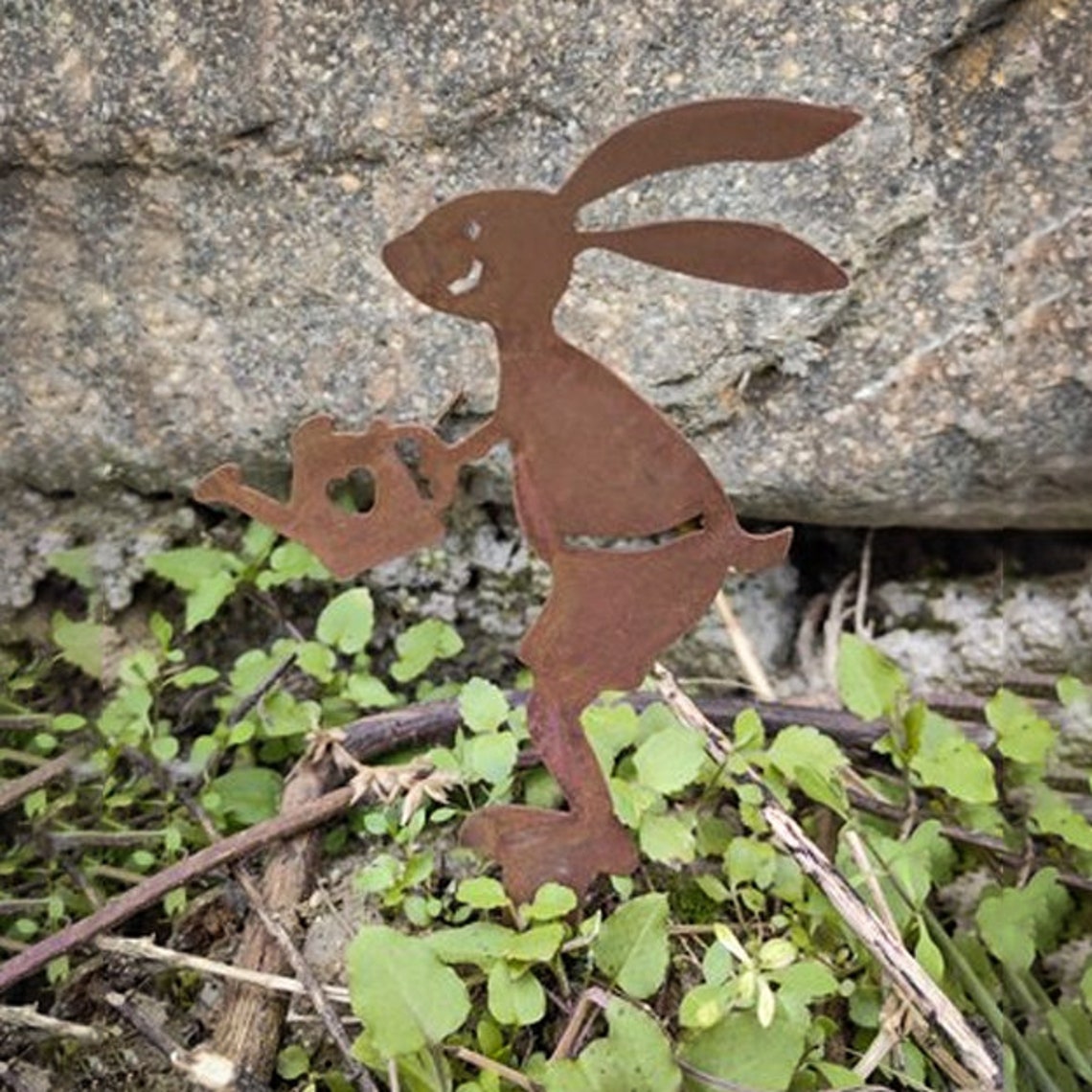 Frog Rust-colored Iron Garden Ornaments Nature-inspired Ground Inserts ...