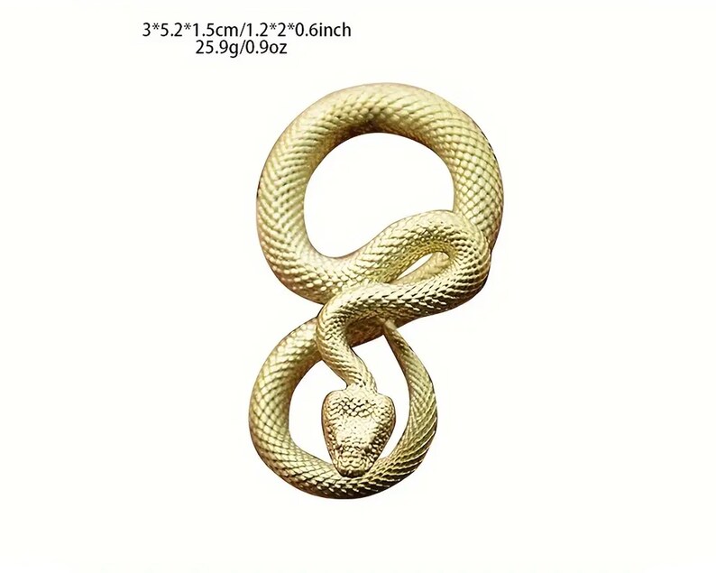 Vintage Solid Brass Coiled Snake Desk Ornament: Copper Animal ...