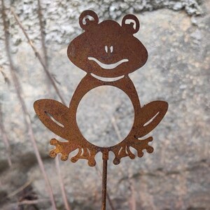 Frog Rust-colored Iron Garden Ornaments Nature-inspired Ground Inserts ...