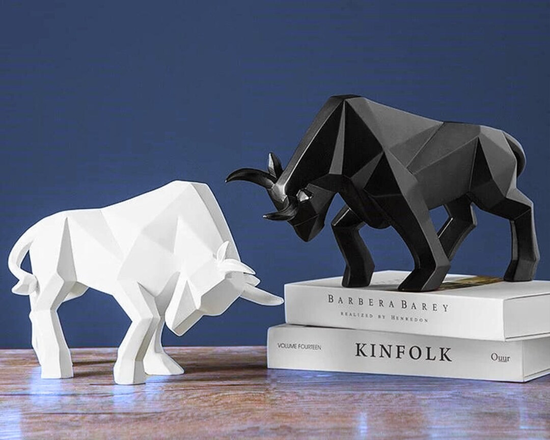 Geometric Bull Statue Resin Bison Sculpture for Home Décor - Etsy