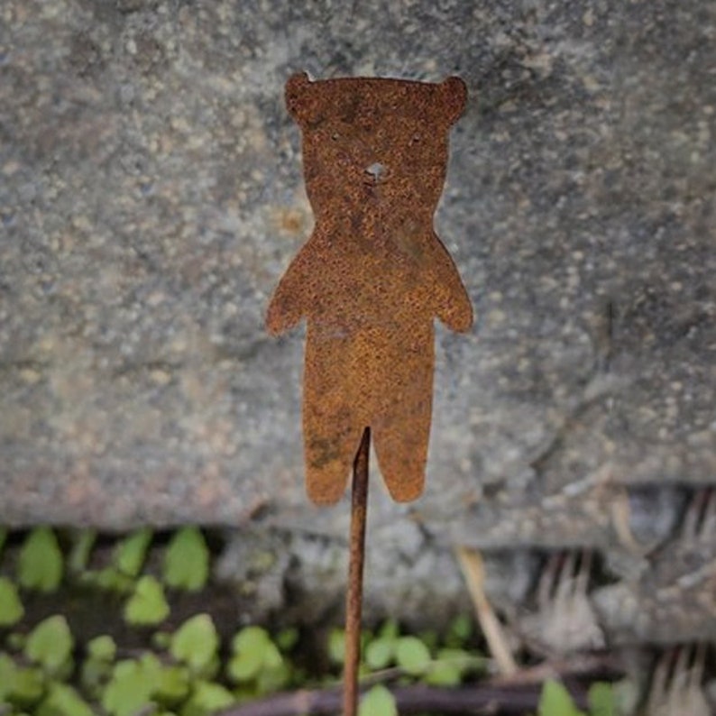 Frog Rust-colored Iron Garden Ornaments Nature-inspired Ground Inserts ...