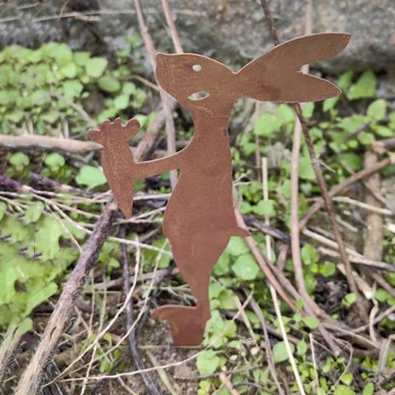 Frog Rust-colored Iron Garden Ornaments Nature-inspired Ground Inserts ...