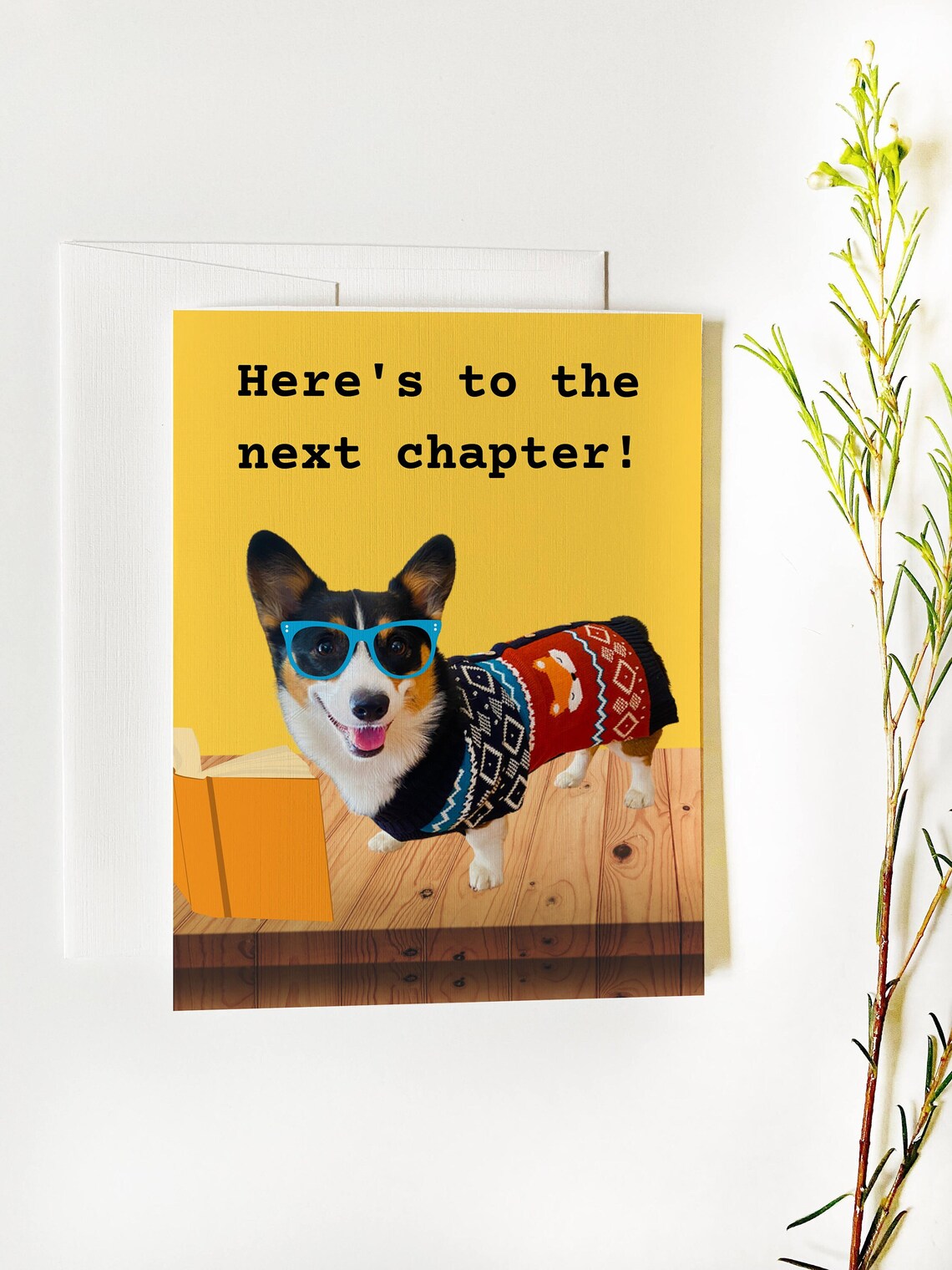 Next Chapter Corgi Retirement Card, Tri-color Corgi, Pembroke Welsh ...