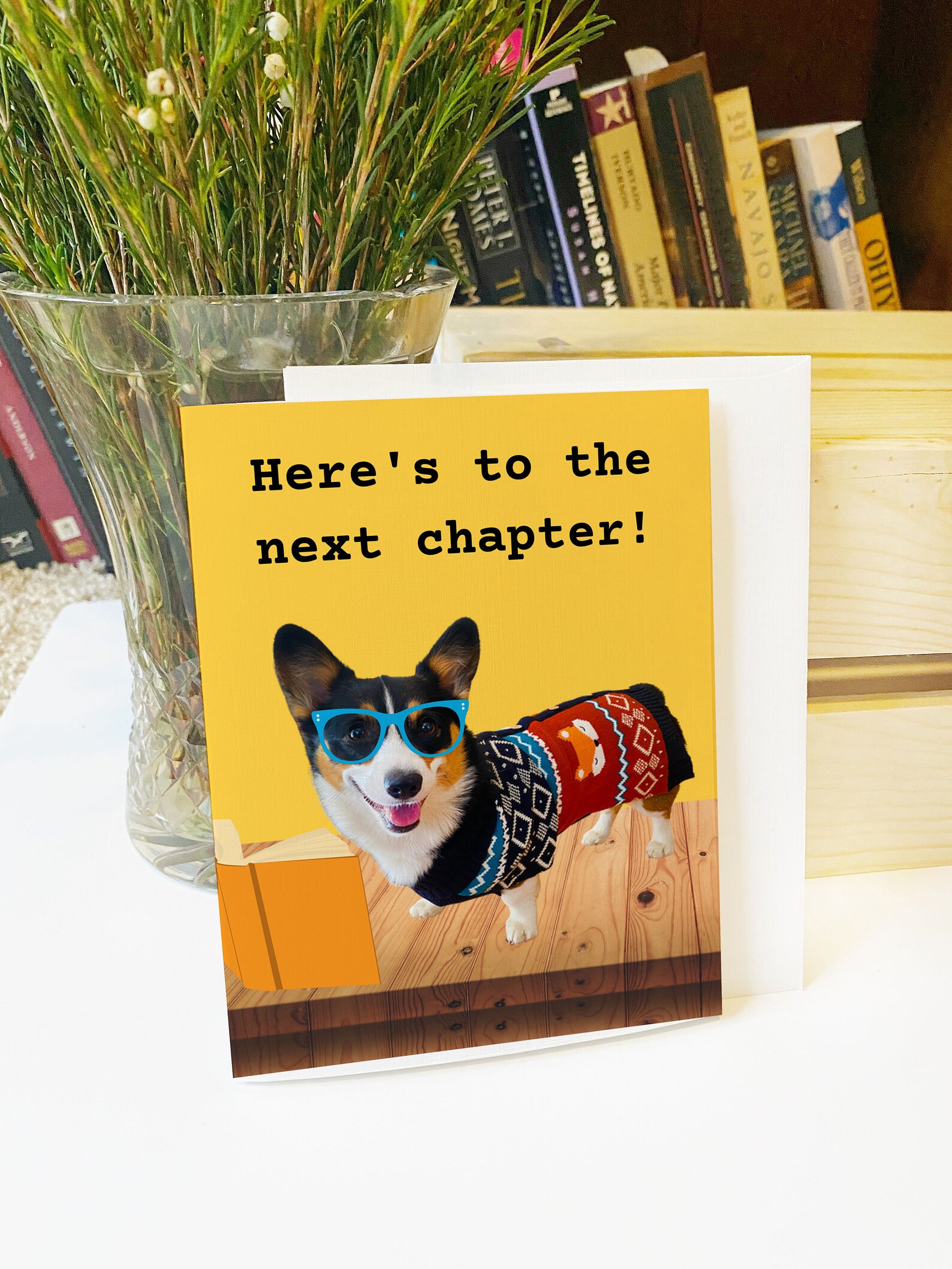 Next Chapter Corgi Retirement Card, Tri-color Corgi, Pembroke Welsh ...