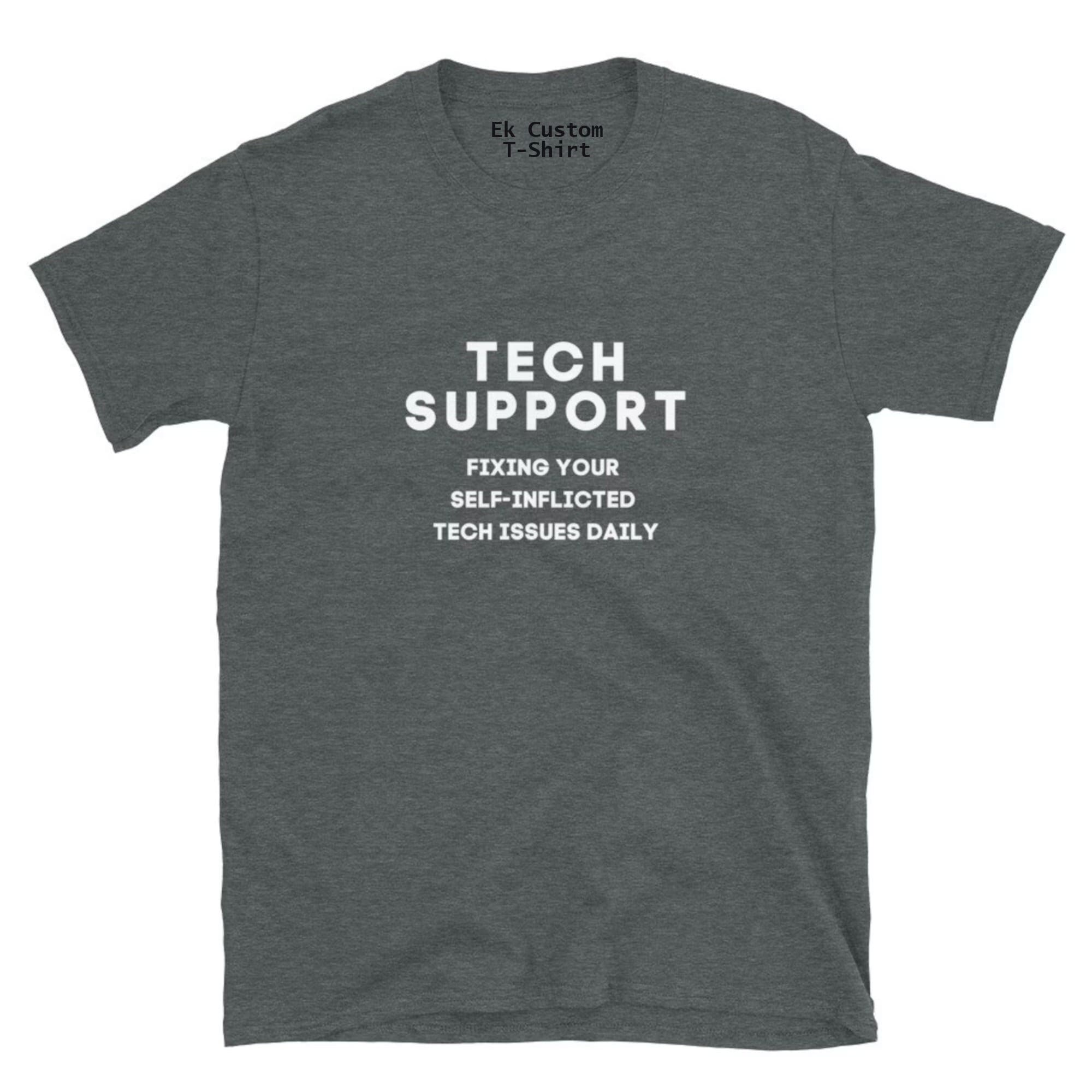 Tech Support T-shirt, Company Custom Text Unisex Shirt, Information ...