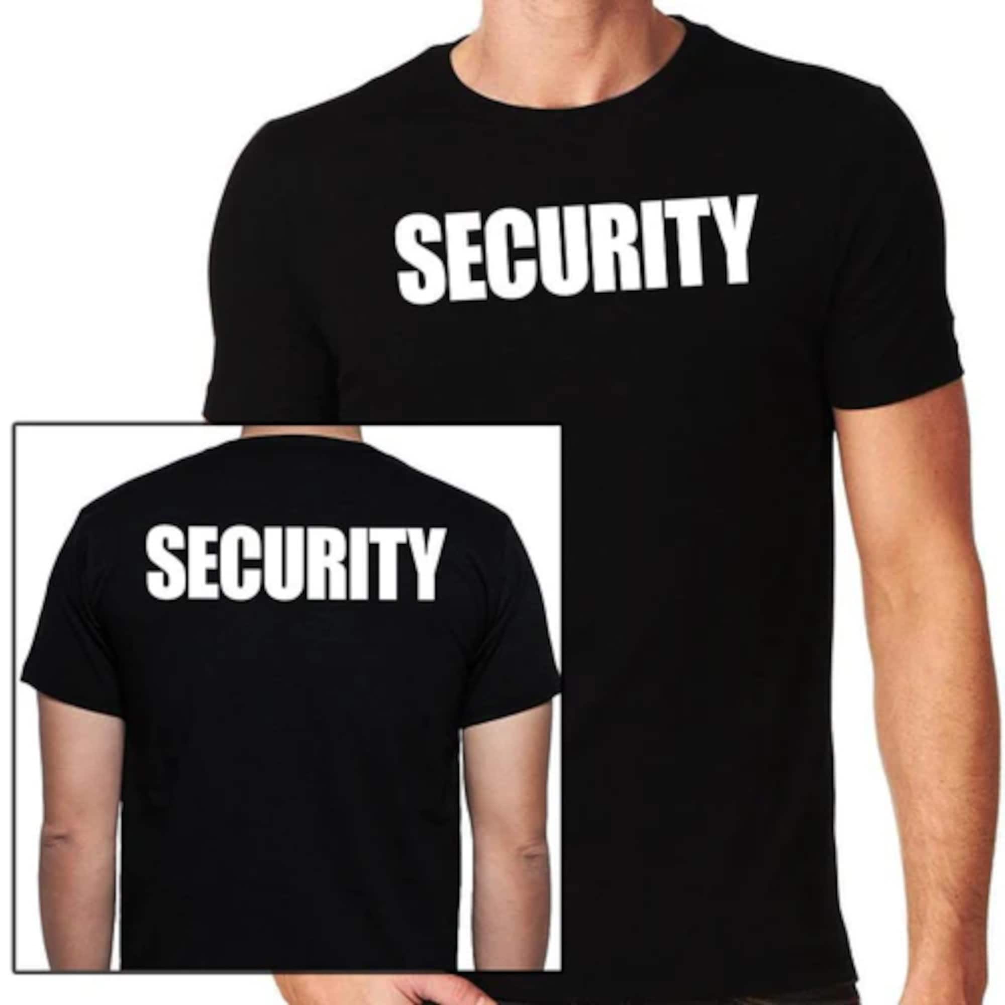 Security T-shirt, Front & Back Security Shirt, Unisex Security Shirt ...