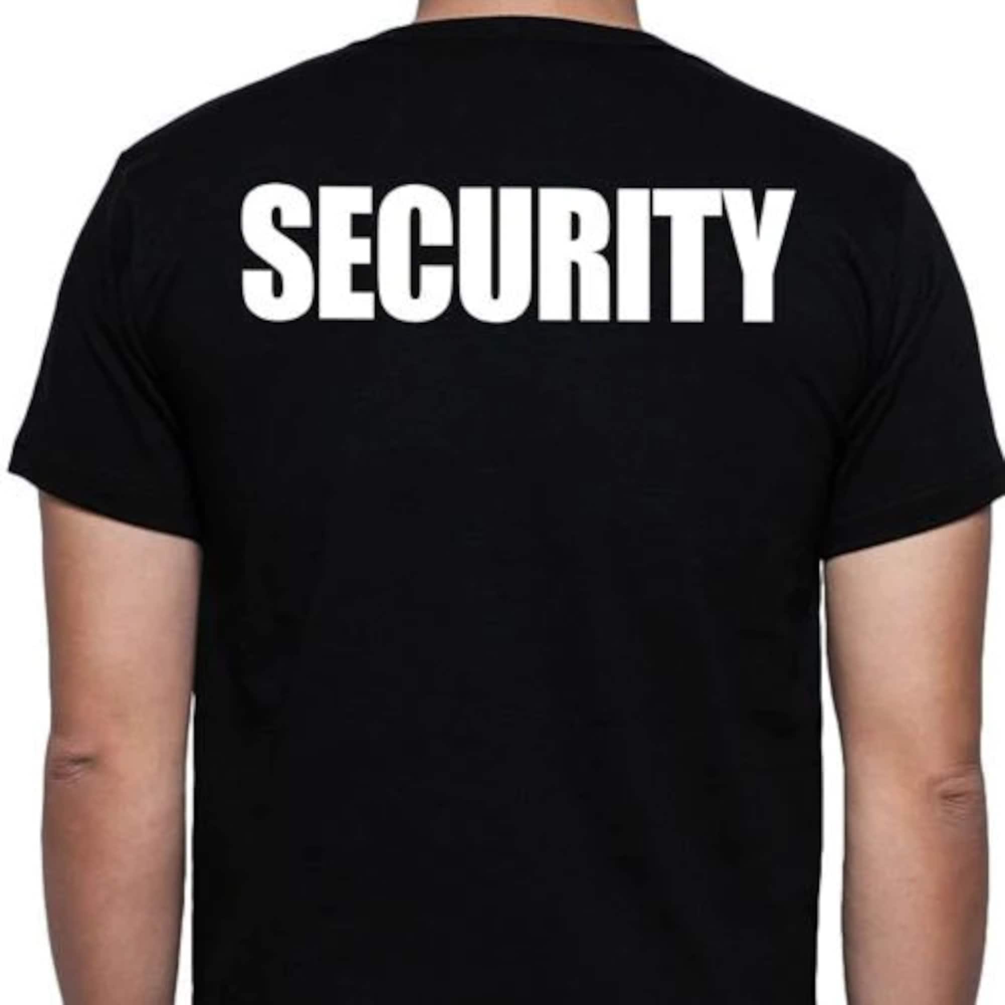 Security T-shirt, Front & Back Security Shirt, Unisex Security Shirt ...