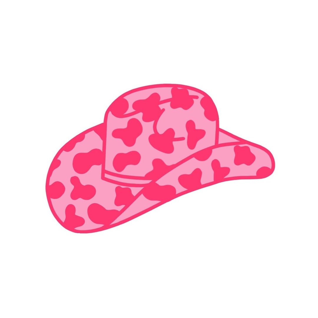 Pink Cow Print Cowboy Hat Embroidery Design - Etsy