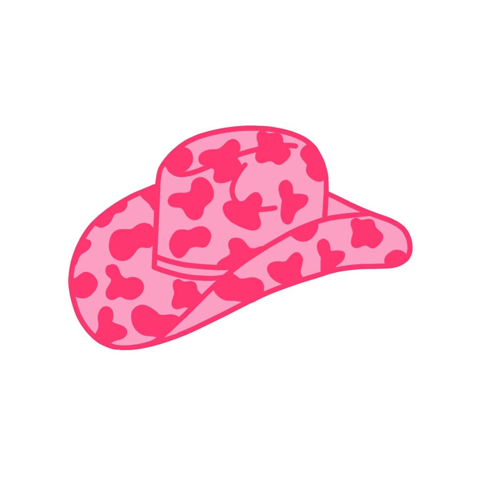 Pink Cow Print Cowboy Hat Embroidery Design - Etsy