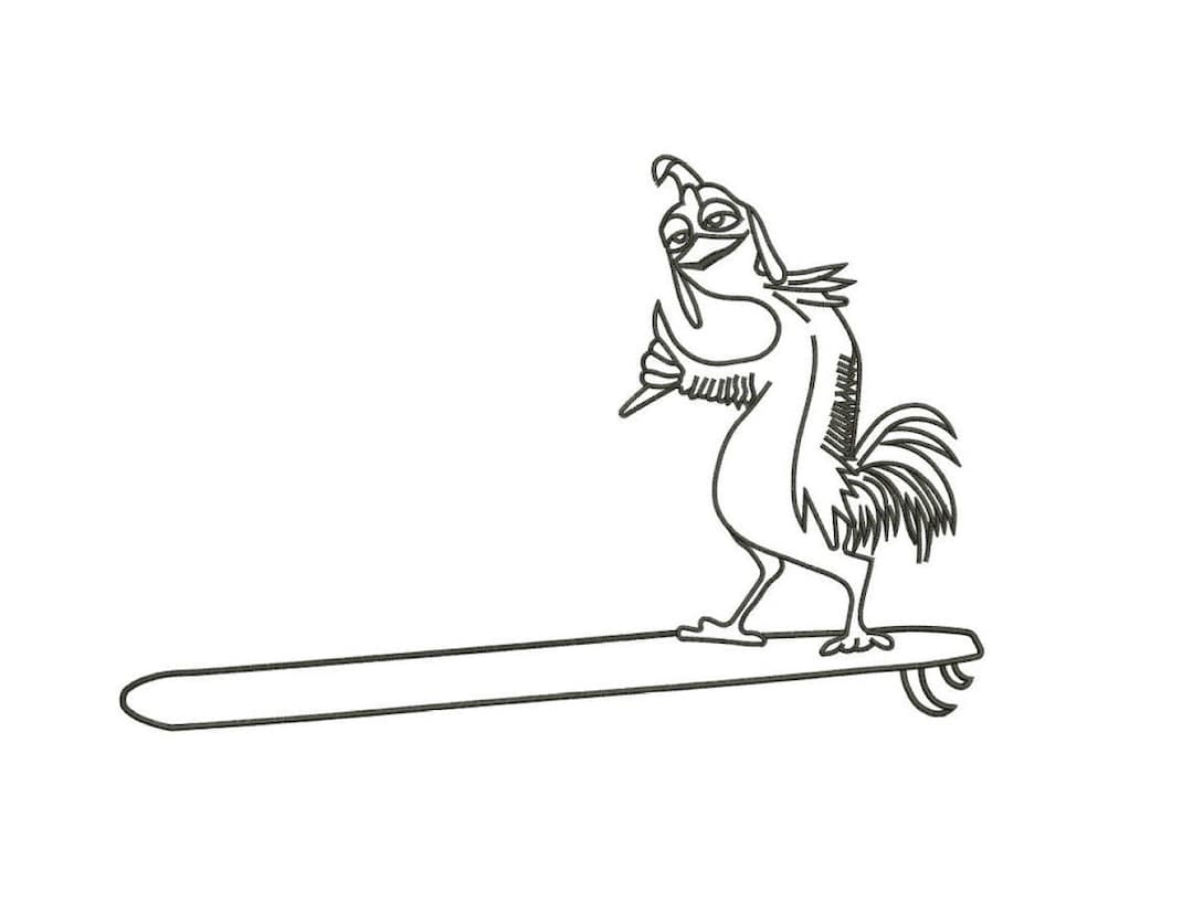 Surfs up Chicken Joe Embroidery Design - Etsy