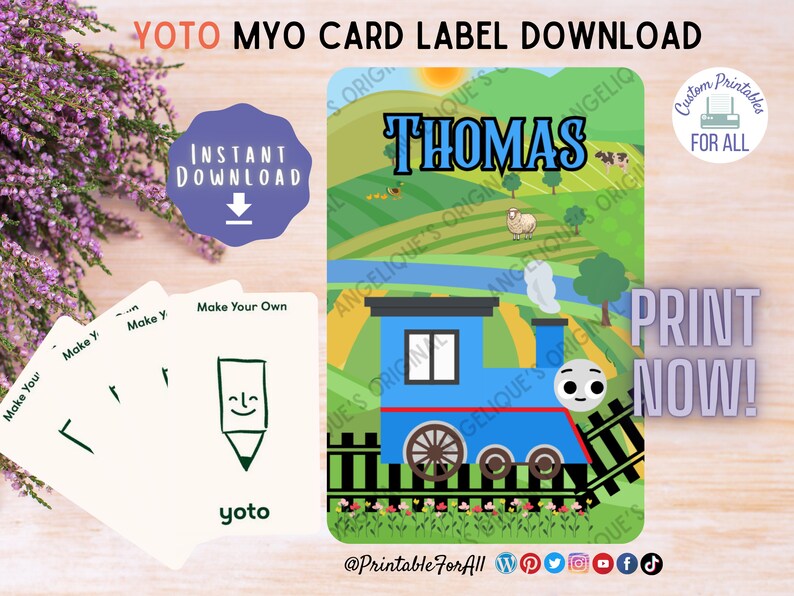 Thomas the Tank Engine Inspired Yoto MYO Card Label Design Printable ...