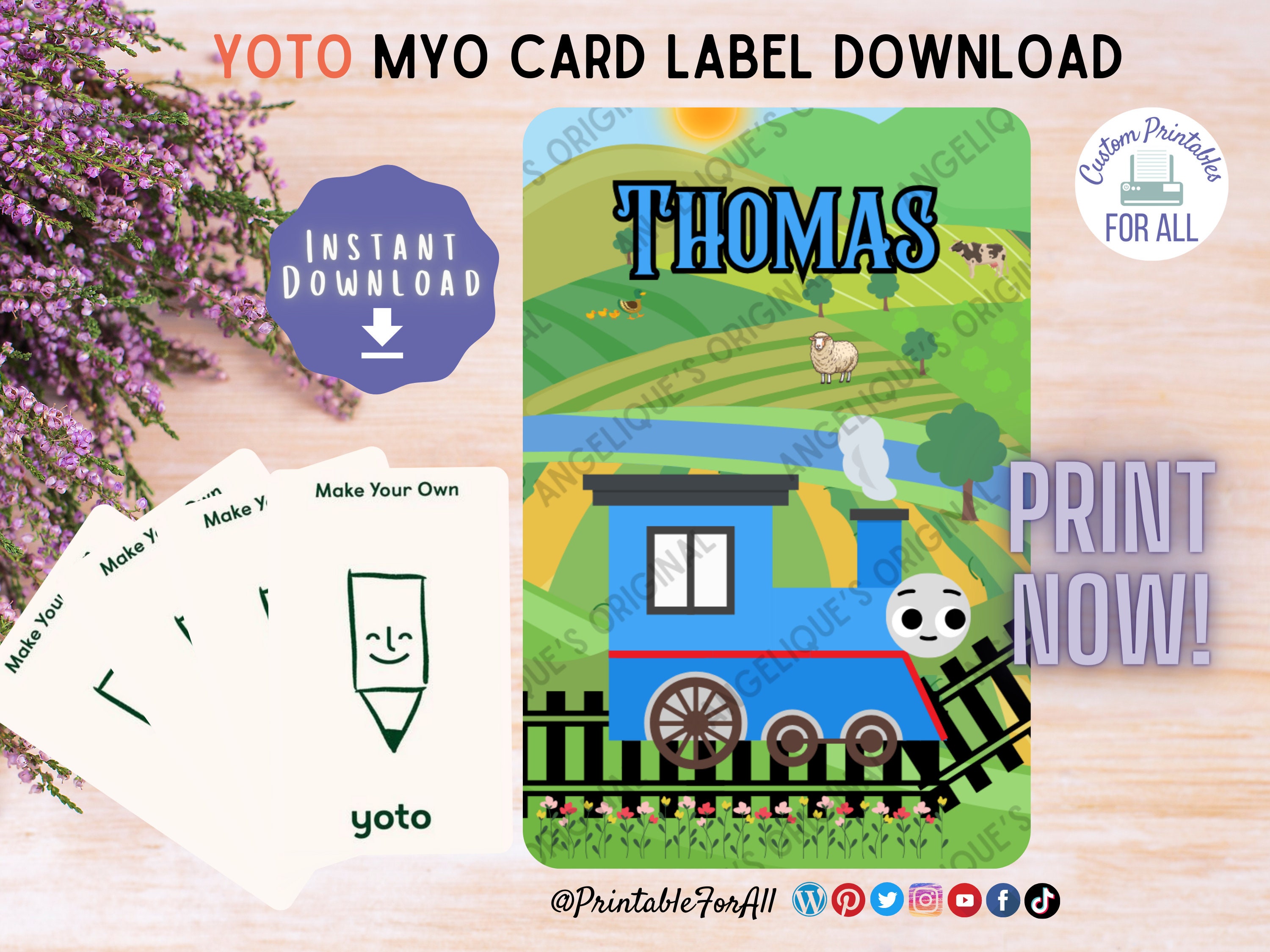 Thomas the Tank Engine Inspired Yoto MYO Card Label Design Printable ...
