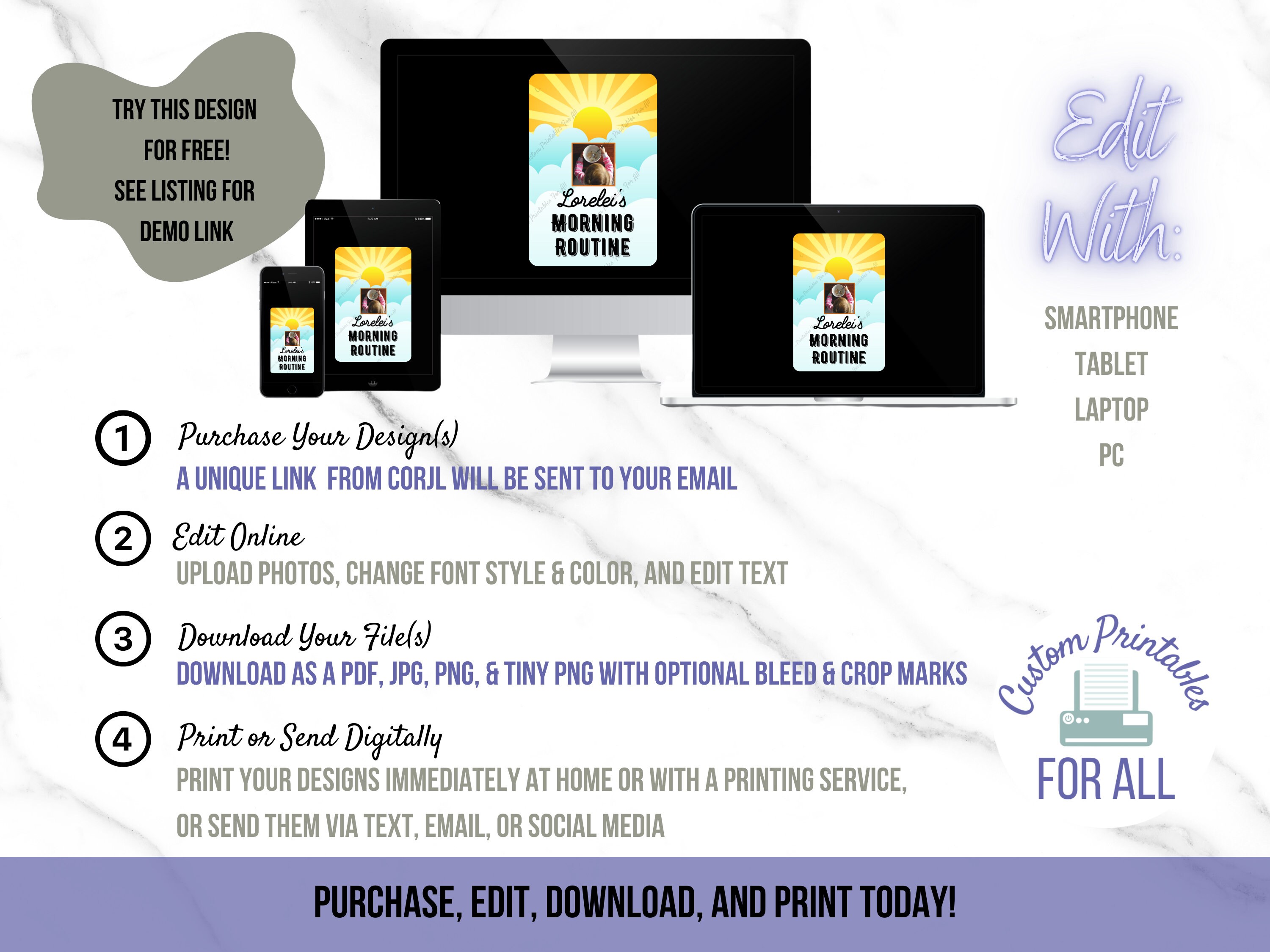 Custom Yoto MYO Card Label Printable Editable Morning Routine Podcast ...