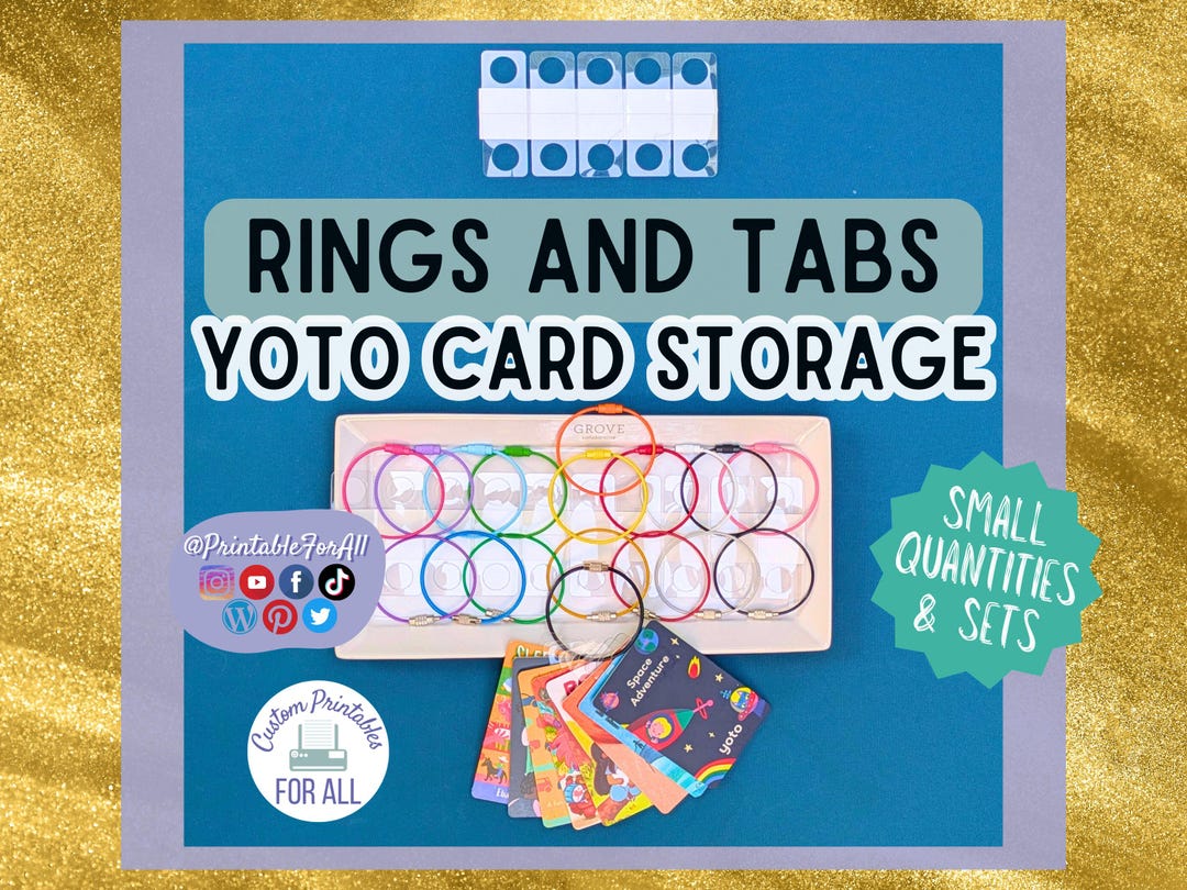 Yoto Card Ring and Tab Set for Organized Yoto Storage and Display, 11 ...