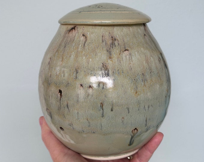 Hand Thrown Pottery Cremation Urn, Ceramic Burial Urn, Burial Vessel ...