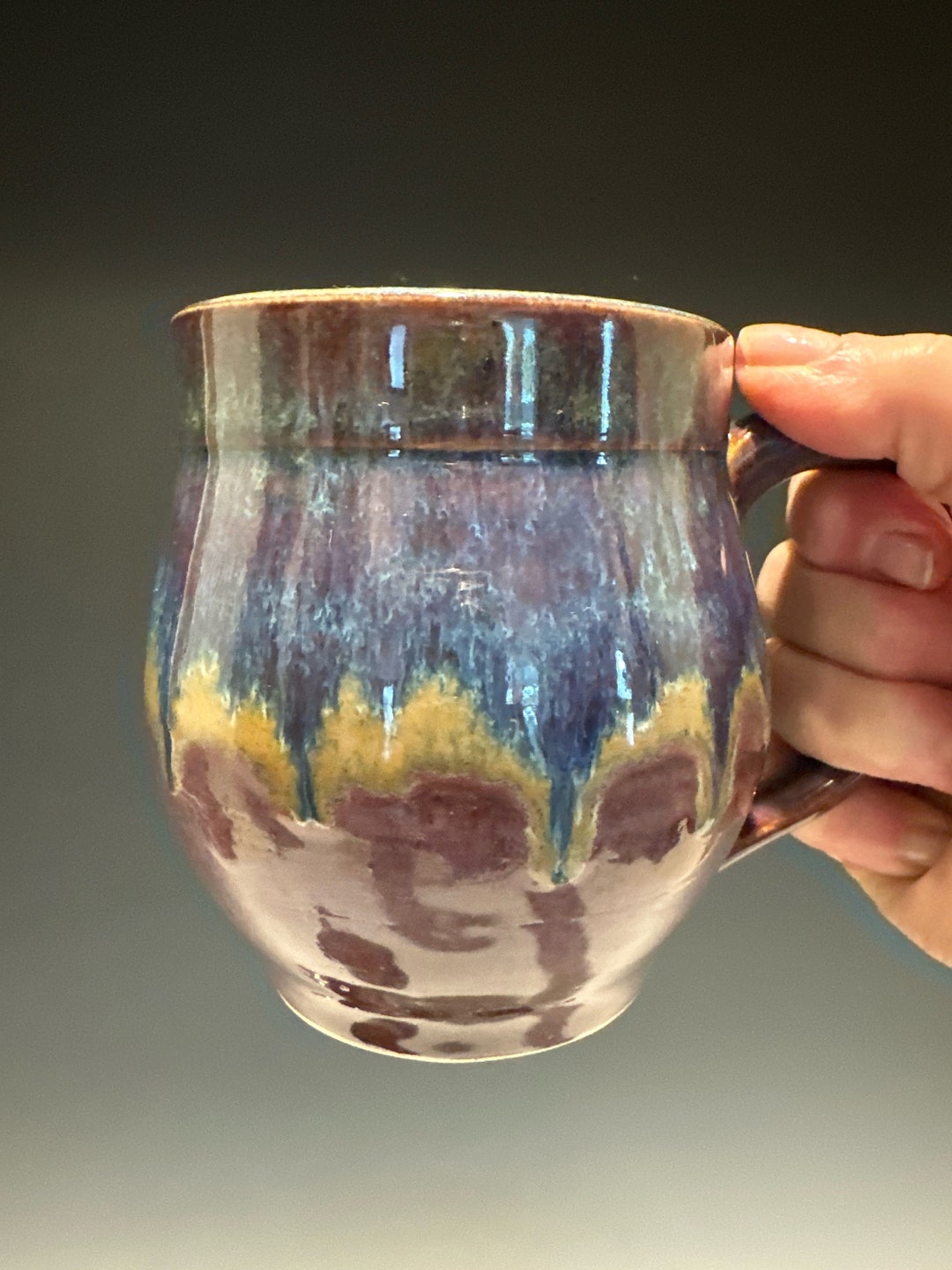 Four Matching Ceramic Mugs, Pottery Coffee Mugs, Handmade Mugs, Wheel ...