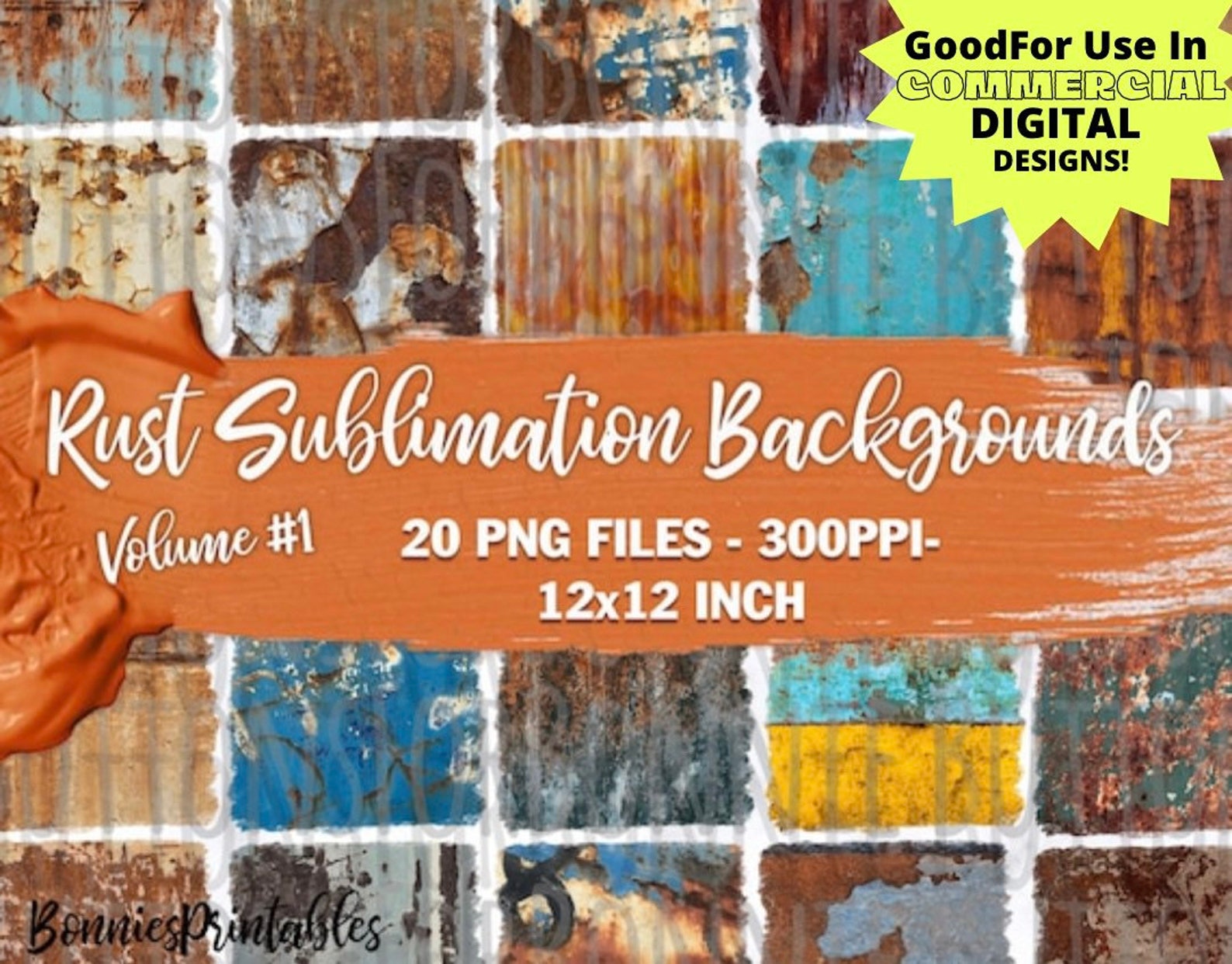 Rust Png, Rustic Digital Background, Rustic Sublimation Background ...