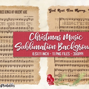Christmas Music Png, Sheet Music, Digital Paper, Vintage Music ...