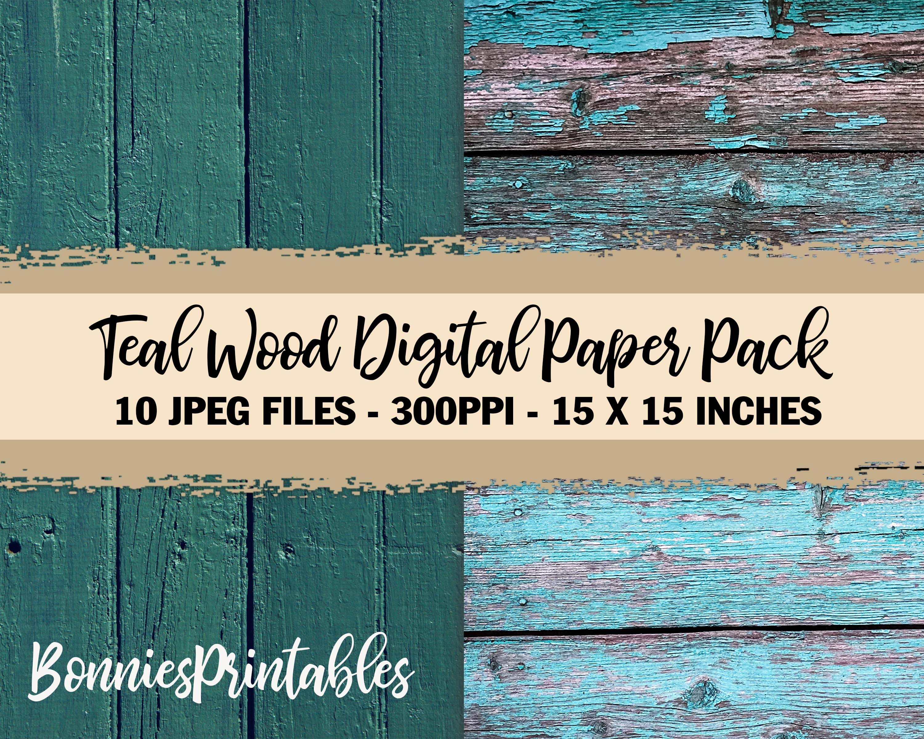 Wood Texture, Wood Digital Paper, Teal Digital Paper, Wood Backgrounds ...