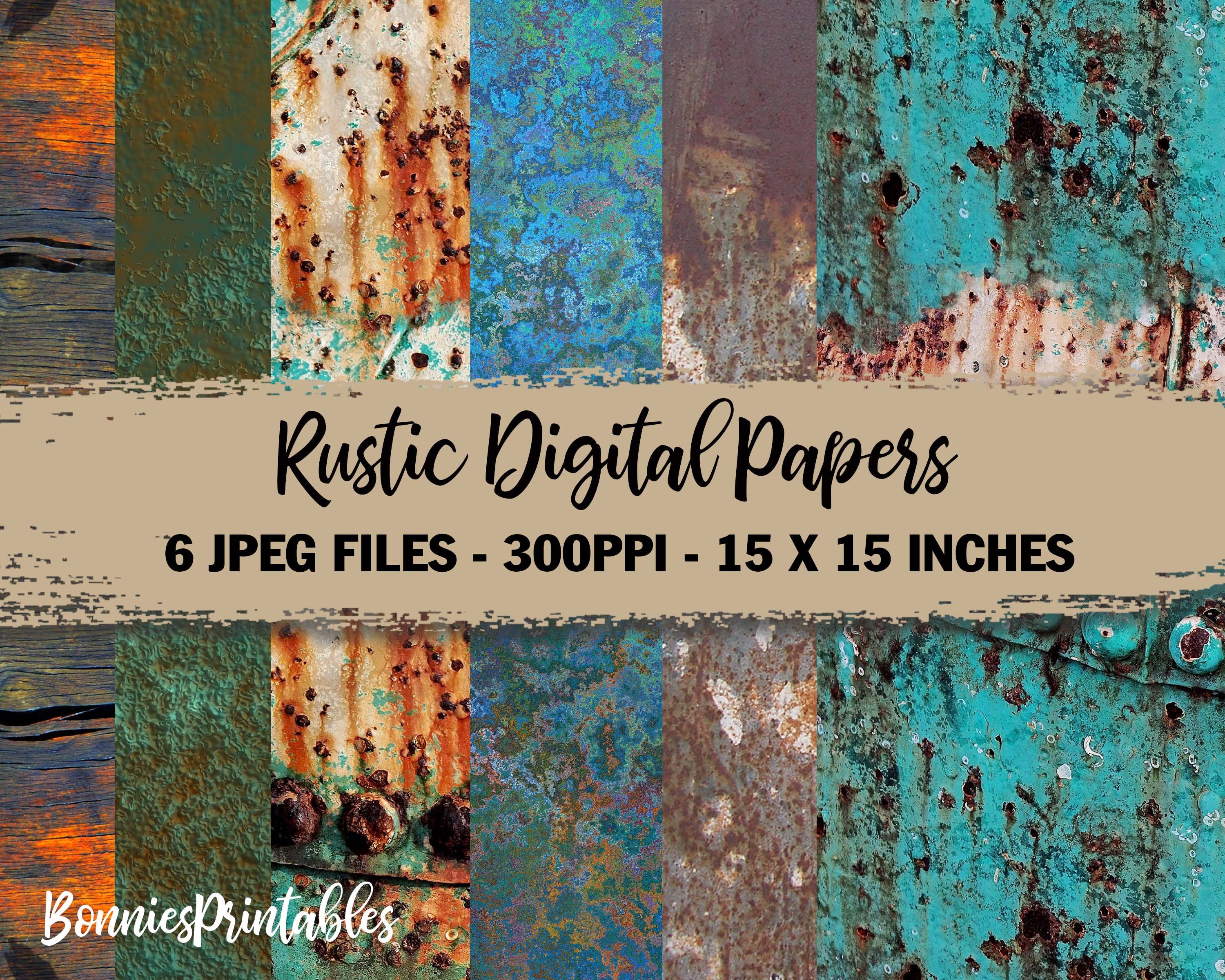 Rustic Digital Paper, Western Digital Paper, Retro Paper, Patina ...