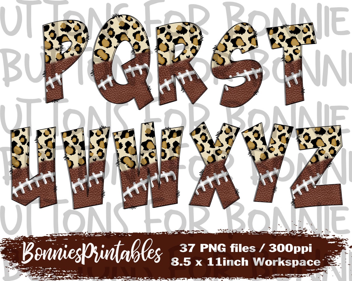 Football Png, Alphabet, Doodle, Clipart, Letters, Numbers, DTG ...