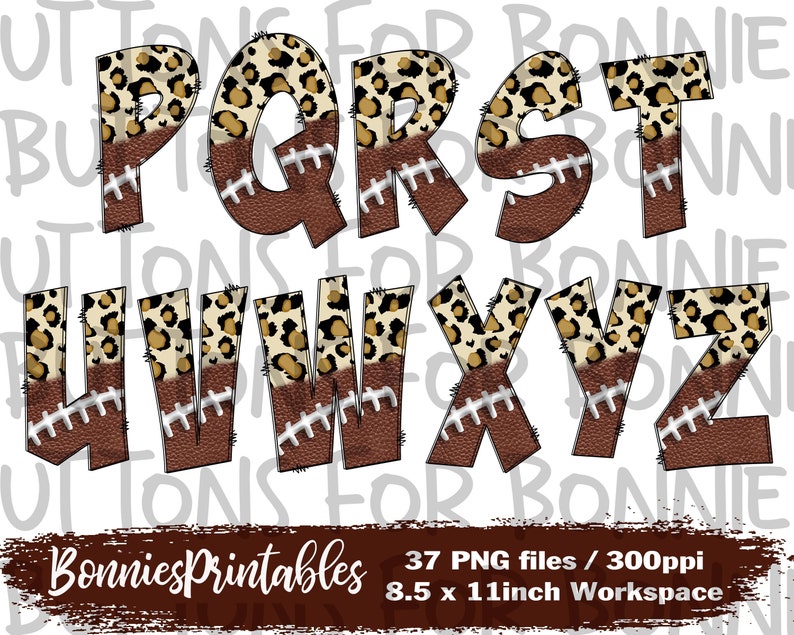Football Png, Alphabet, Doodle, Clipart, Letters, Numbers, DTG ...