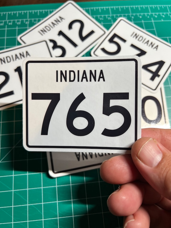 765 Indiana State Route Area Code Sticker - Etsy