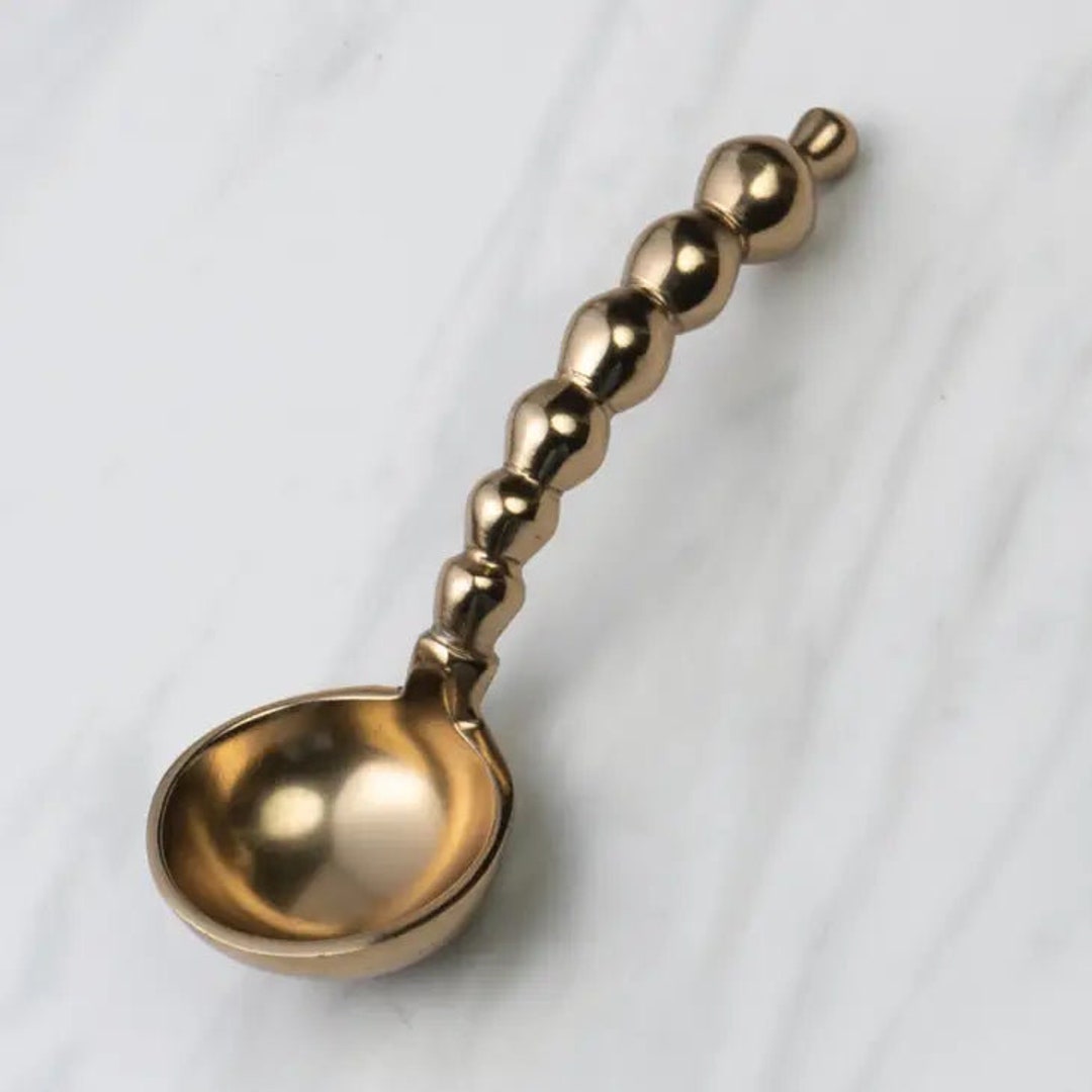 Gold Gilded Beaded Spoon - Etsy